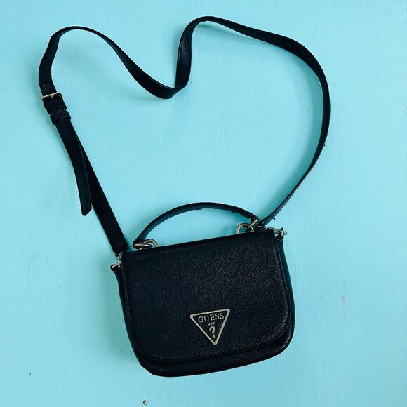 Guess | Bags | Guess Mini Crossbody Bag Black Leather Purse Small Guess ...